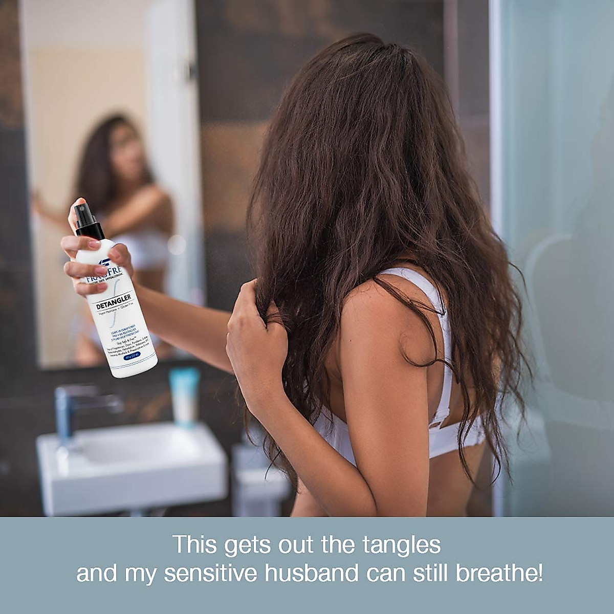 FRAGFRE Hair Detangler Spray, 8 oz - Leave in Conditioner for Sensitive Skin and Scalp - Styling Heat Protectant Spray - Gluten Free Vegan Cruelty Free