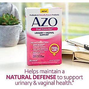 AZO Boric Acid Vaginal Suppositories, 30 Count + AZO Dual Protection, 30 Count, Urinary + Vaginal Support*