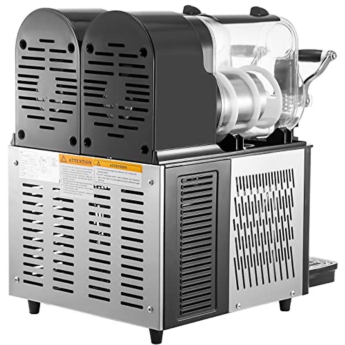 VEVOR Commercial Slushy Machine, 3LX2 Tank Slush Drink Maker, 340W Frozen Drink Machine with Temperature Preservation, Stainless Steel Home Slush Frozen Drink Machine with Automatic Clean, Black