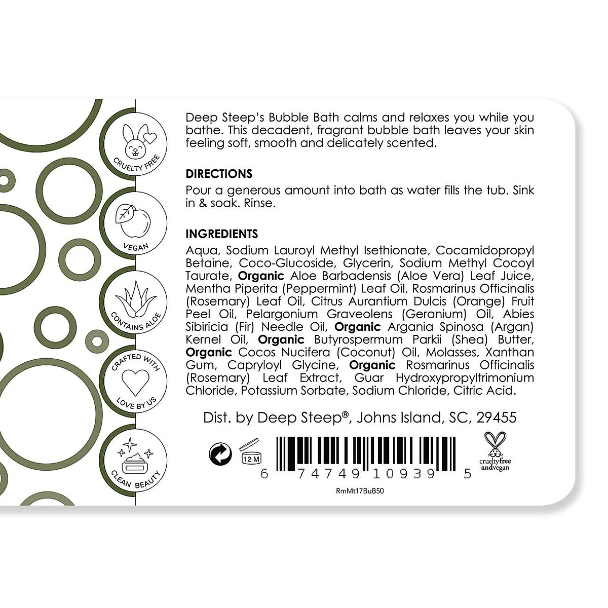 Deep Steep Bubble Bath, 17oz (Rosemary Mint)