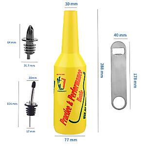 SuproBarware Flair Bottle Decorative Bottles - 25oz/750ml Height Flair Bartender Practice & Performance Bottle, Set of 10