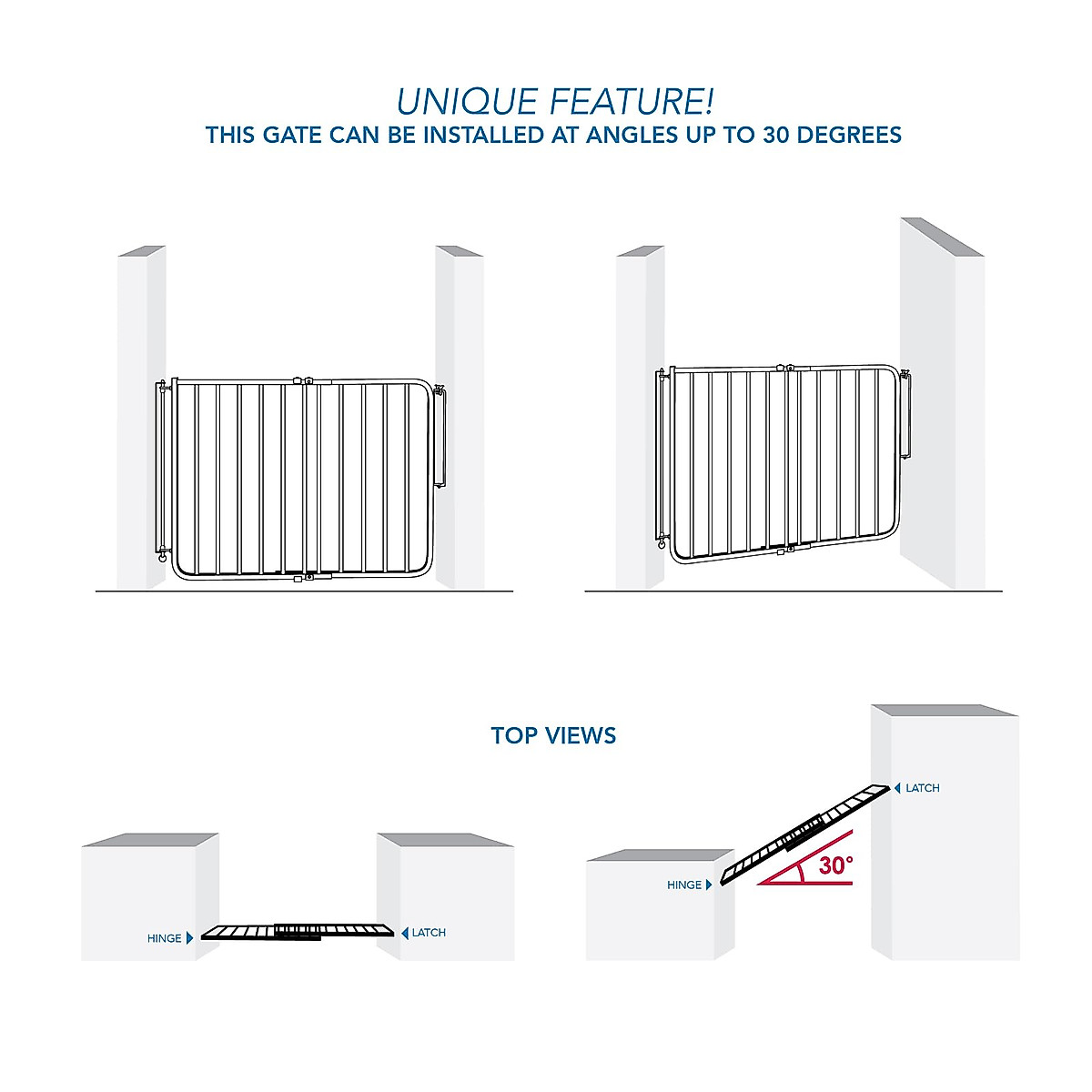 Cardinal Gates SS30OD Outdoor Baby Gate for Stairs - Adjustable Outdoor Dog Gate - Aluminum Safety Gate for Kids & Pets - Can be Installed at Angles - 27 to 42.5 Inches Wide - Brown