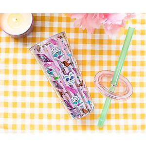 Silver Buffalo Harry Potter Honeydukes Icons Carnival Cup with Lid and Straw | Holds 24 Ounces