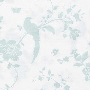 Laura Ashley Home - Queen Sheets, Soft Sateen Cotton Bedding Set - Sleek, Smooth, & Breathable Home Decor (Garden Palace Blue, 4 pcs, Queen)