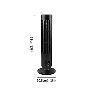 Tower Electric Fan - USB Bladeless Fan Mini Vertical Air Conditioner, Household Humidification Cooling Fan, Porsable Desktop Fan, Air Circulation Coolers for Home Office Bedroom, Black