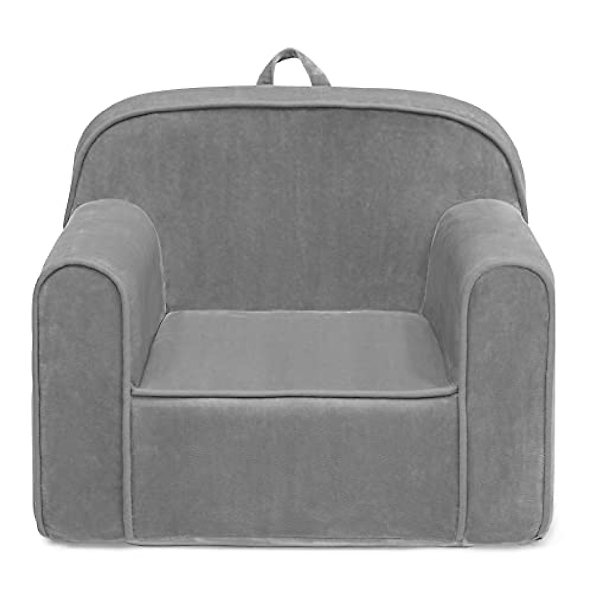 Delta Children Cozee Chair for Kids for Ages 18 Months and Up, Grey Mink Velvet