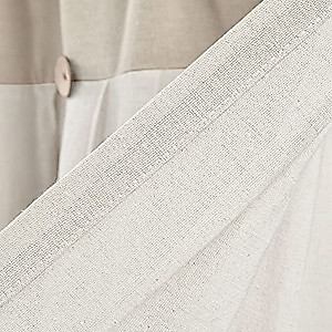 Lush Decor Linen Button Farmhouse Valance, 18"L x 52"W, Linen