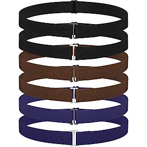 SATINIOR 6 Pcs No Show Invisible Women Flat Belts Buckle Stretch Elastic Belt for Jeans Pants Dresses (Classic Color)