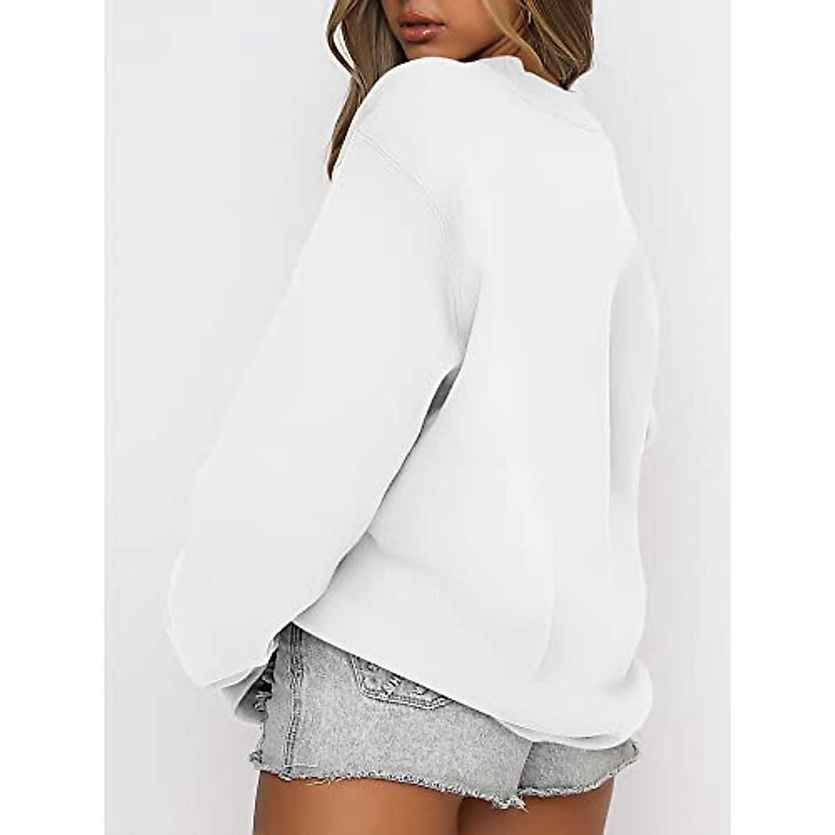 ANRABESS Sweatshirts for Women Teen Girls Loose Fit Fleece Pullover Casual Hooded Sweaters Fall Winter Fashion y2k Clothes A1026-baise-M White