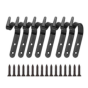 8PCS Iron Wall Hooks J- Shape Lantern Bracket Plant Hanger Bracket Rustic Farmhouse Wall Hooks for Hanging Coats Mason Jar Sconces Bird Feeder 58mm