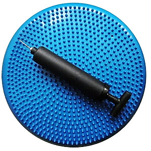 AppleRound Air Stability Wobble Cushion, Blue, 34cm/13.5in Diameter, Balance Disc, Pump Included