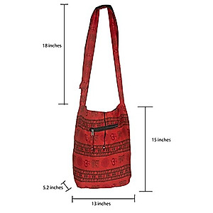 Tribe Azure Hobo Bag OM Symbol Cotton Canvas Large Messenger Handbag Shoulder Comfortable Roomy Fashion