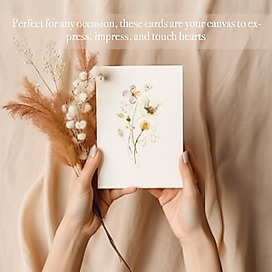 slapaflife Blank Cards,Blank Greeting Cards 4x6,40Pack -Elegant Floral Design Blank Greeting Cards,Note Cards with Matching Peel-and-Seal Rustic Envelopes