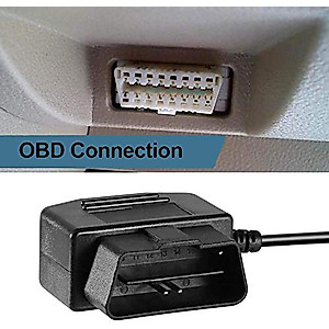 【2 Pack】 OBD Power Cable, Mini USB Port OBD2 Power Cable for Dash Camera 24 Hours Surveillance/Acc Mode with Switch Button, 16Pin OBDII Adapter Hardwire Charger Cable 12-26V to 5V