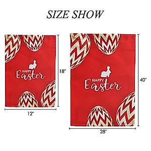 My Little Nest Seasonal Garden Flag Happy Easter Eggs Vertical Garden Flags Double Sided for Home Farmhouse Yard Holiday Flag Outdoor Decoration Banner 12"x18"