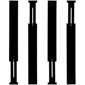 Lawei 4 Pack Bamboo Drawer Dividers, 17-22 inches Adjustable Expandable Drawer Organizers, Spring-loaded Durable Organization Separators for Kitchen, Dresser, Bathroom, Bedroom, Drawer, Desk, Black