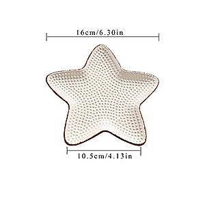 Appetizer Bowls Set of 2 Sauce Dish Ocean Starfish Shell Fish Shape Ceramic Appetizer Plates Snack Fruit Sushi Dessert Jewelry Plates Dinnerware Trays Home Decoration Salad Bowls ( Size : 6.30x4.13in