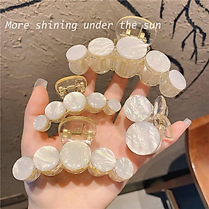 Agirlvct Mermaid Hair Clips, 4 Pack Large Grip Claw Clips, Non-Slip Hair Catch Jaw Clamp Barrette, Jumbo Gift for Thin Hair, Girls, Girlfriend