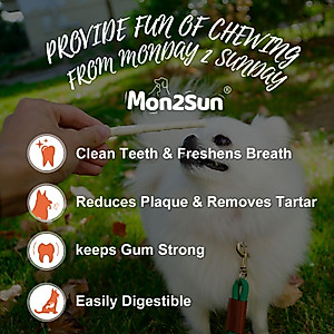 MON2SUN Dog Rawhide Twist Sticks Natural 5 Inch Thin Sticks Rawhide Chews Dog Treats for Puppy and Small Dogs 60 Count, 12.7oz