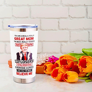 Mothers Day Gifts for Mom - Mom Cup, The Best Mom Gifts, Cool Birthday Gifts for Mom, Mom Valentine Gift, Good Christmas Presents for Mom, Unique Gifts for Your Mom Mug - 20oz Trump Mom Tumbler