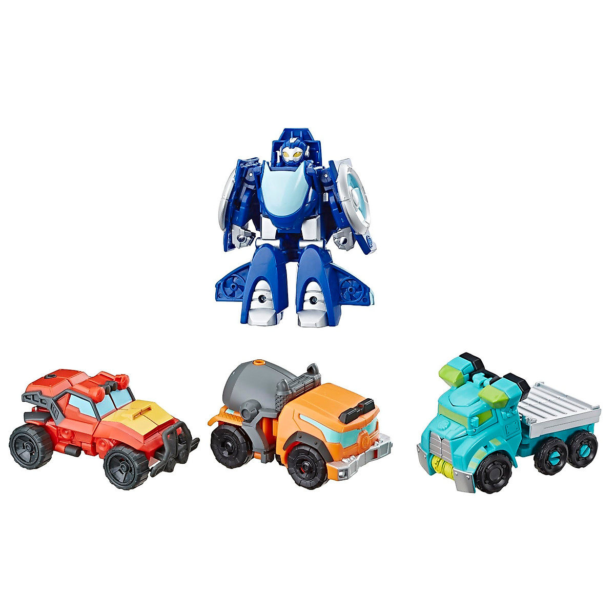 Playskool Heroes Transformers Rescue Bots Academy Rescue Team Pack, 4 Collectible 4.5" Converting Action Figures, Toys for Kids Ages 3 & Up