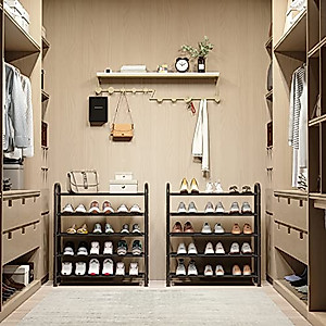 5 Tier Shoe Rack Storage Shoe Stand Free Standing Metal Shoe Shelf Space Saving Shoe Organizer for Closet, Entryway, Bedroom Black