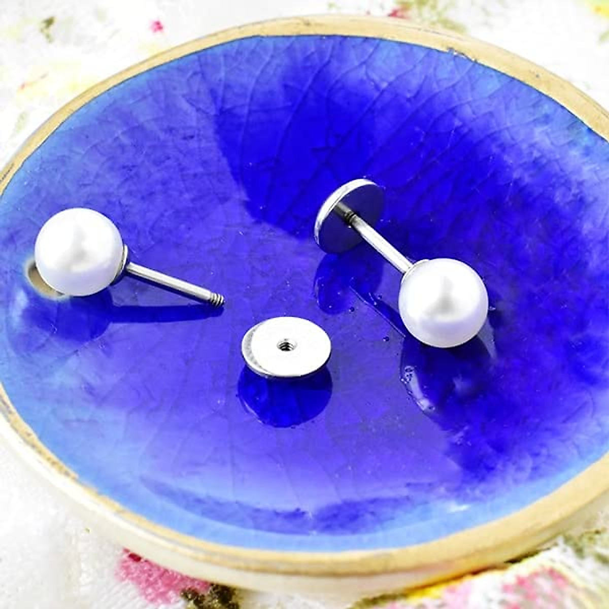 ComfyEarrings Pearl Studs with Comfy Flat Back