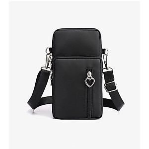 Women Cell Phone Purse Small Crossbody Bag Armband Wallet for iPhone 15 14 13 Pro 12 Mini 11 Pro Max SE XR X Samsung Galaxy S22 S23 Plus S21 S20 S10e A54 A53 Google Pixel 8 7a 7 6a 6 TCL 30 Z (Black)