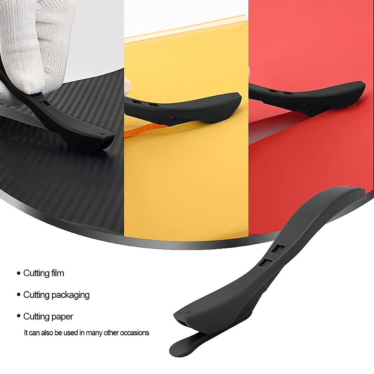 EHDIS Wrapping Paper Cutter Backpaper Slitter Film Cutting Tool Gift Wrap Cutter Carbon Film Vinyl Wrap Cutting Knife for Adhesive Vinyl,Craft Paper,Photo,Scrapbooking (2, Black)