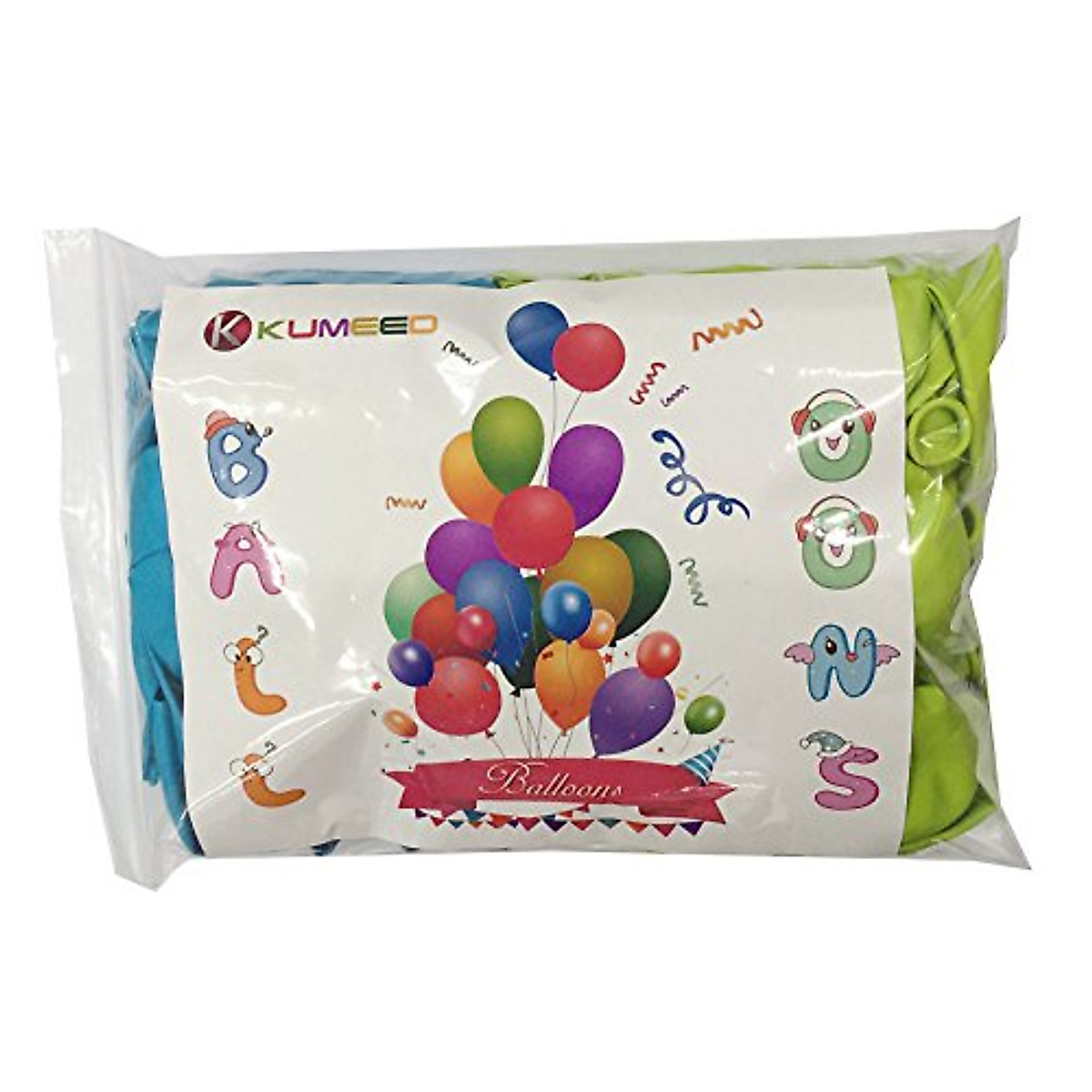 KUMEED Sky Blue Green Balloons 12" Latex Balloons Vivid Bright Color Balloon Globos Party Birthday Wedding Balloons Pack of 100