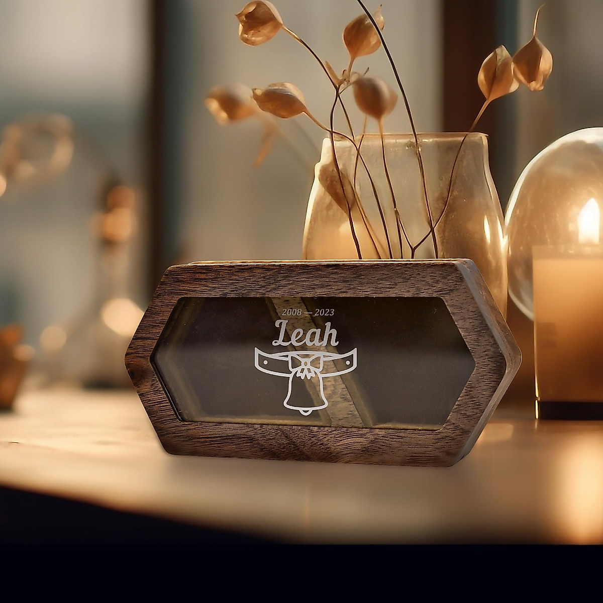 Pet Memorial Box Wooden Pet Urns Personalized Pet Box with Name Pet Memorial Tooth and Hair Case