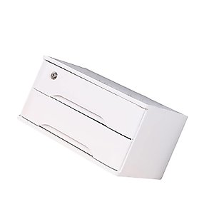 YUZDNM Wooden Desktop Storage Box with Lockable Drawers, Office Supplies A4/Receipt File Organizer, Flat File Cabinet (Color : White, Size : 2 Layer)