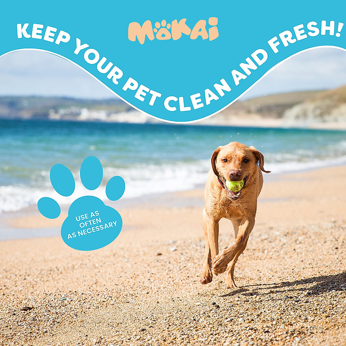 MOKAI Aloe & Oatmeal Grooming Wipes for Dogs and Cats | Pet Cleansing Wipes Used to Remove Dirt Dander Odor and Excess Hair from The Skin and Coat with Soothing Benefits for Sensitive Skin (60 Wipes)