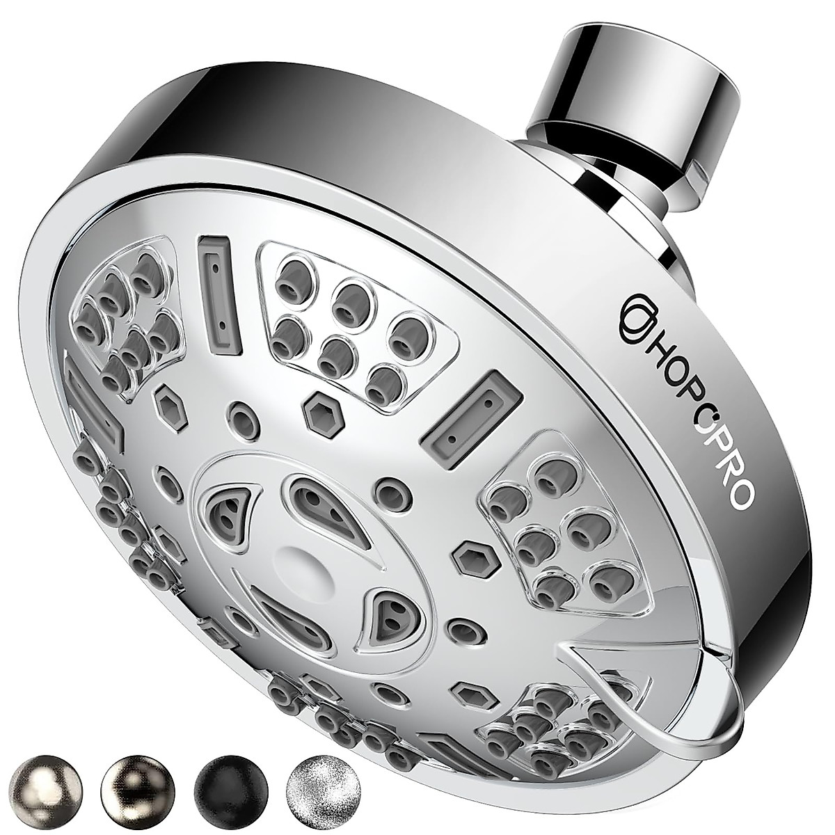 HOPOPRO NBC News Recommended Brand Upgraded 9 Settings High Pressure Shower Head, Fixed Showerhead Adjustable Bathroom Showerhead Multi-functional Rainfall Showerhead for Low Water Flow