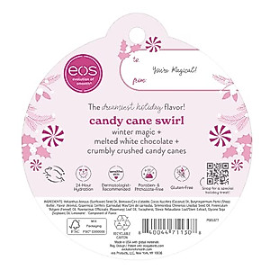 Eos Limited Edition Holiday Lip Balm, Candy Cane Swirl, Christmas Gifts & Stocking Stuffers, Lip Care Products, 0.25 oz