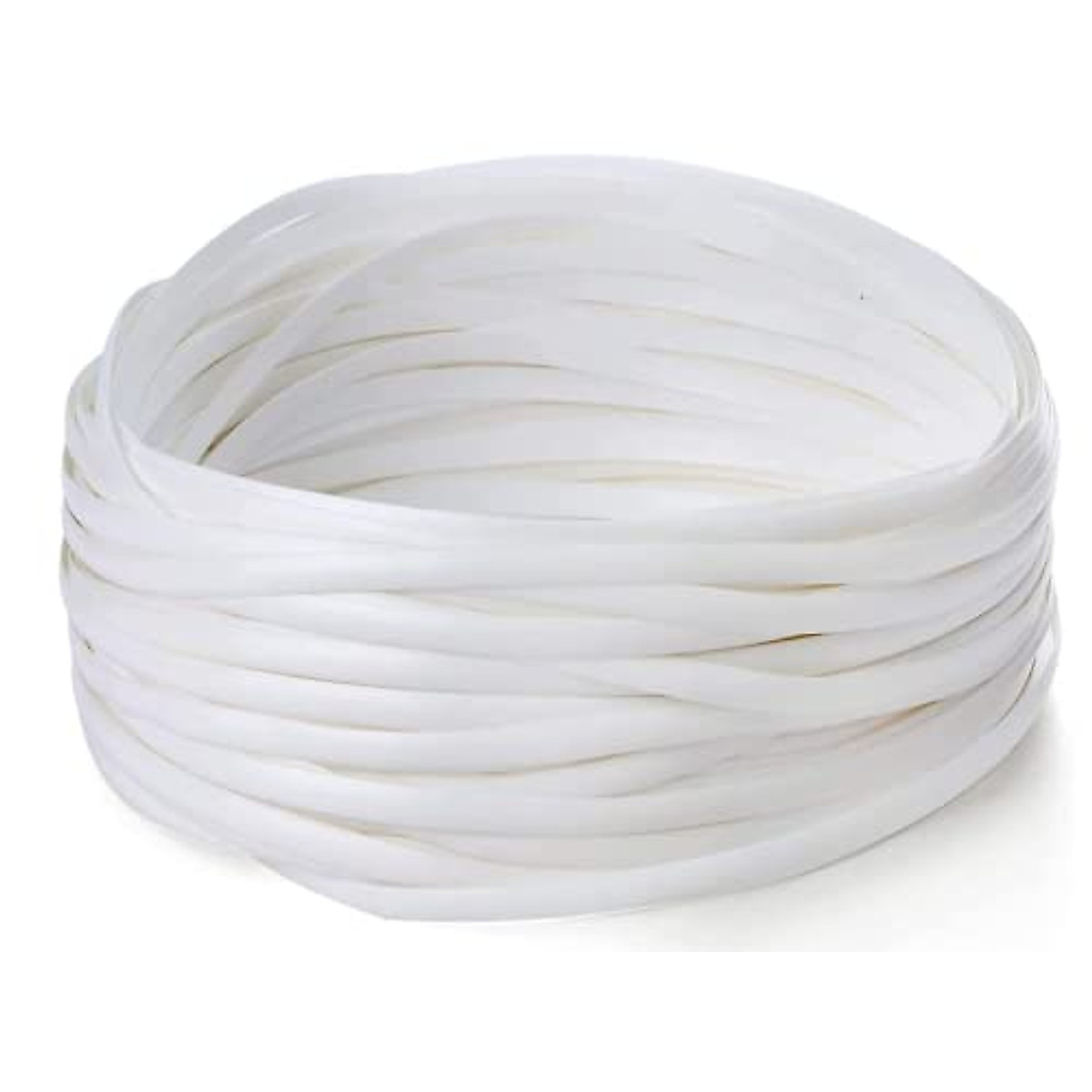 CoolsomeJies 230FT White Wicker Repair Kit Gradient Flat Synthetic Rattan Weaving Material Plastic Rattan for Knit and Repair Chair Table,Storage Basket