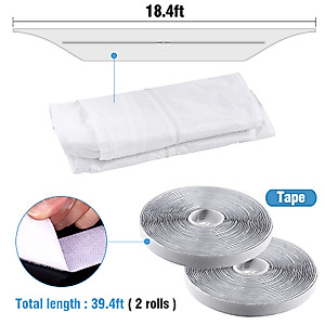 560CM/220" Universal Window Seal for Portable Air Conditioner- Casement Window AC Adapter Portable AC Window Cloth Seal Air Exchange Guards Kit with Zipper to Keep Indoor Cool for a Long Time(White)