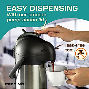 Thermal Coffee Carafe 74oz - 12 Hours Hot Insulated Drink Dispenser, Airpot Coffee Carafe, Hot Water Dispenser Countertop, Thermal Coffee Pot - Stainless Steel Coffee Carafes for Keeping Hot, Air-Pot