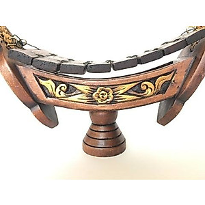 Thai Teak Wood Traditional Wooden Xylophone, 8 bar Notes 11 inch. Thai marimbas, Gold Brown.