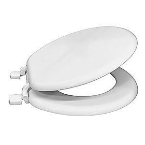 Centoco Standard Wooden Toilet Seat Round, Closed Front with Cover, Residential, DS20-001, White