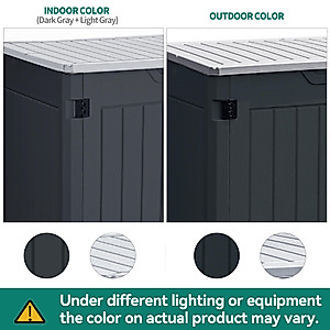 YITAHOME Outdoor Horizontal Storage Sheds w/o Shelf, Weather Resistant Resin Tool Shed, Multi-Open Door for Storage of Bikes, Trash Cans, Garden Tools, 39 cu ft, Waterproof, Lockable, Dark Gray