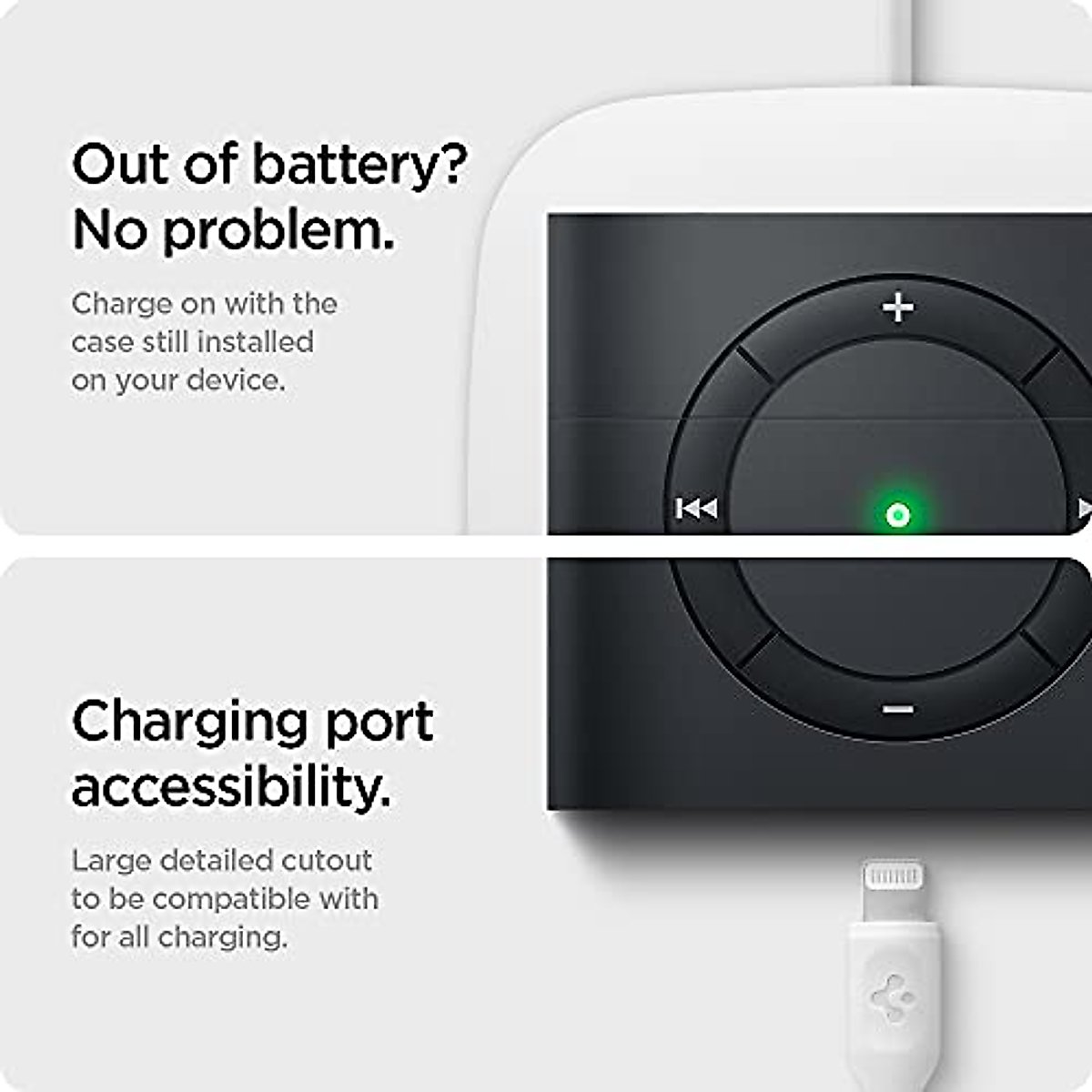 Spigen Classic Shuffle Designed for Airpods 3rd Gen Case with Keychain, Classic Design Airpods 3 Case (2021) - Charcoal