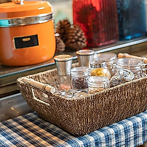 StorageWorks Hand-Woven Seagrass Wicker Baskets Set