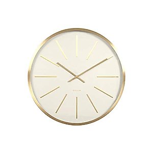 Karlsson Wall Clock Maxiemus Brass Station White