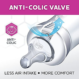 Chicco Duo 5oz. Hybrid Baby Bottle with Invinci-Glass Inside/Plastic Outside 2-Pack with Slow Flow Anti-Colic Nipple - Clear/Grey