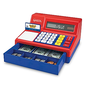 Learning Resources Pretend & Play Calculator Cash Register - 73 Pieces, Ages 3+ Develops Early Math Skills, Play Cash Register for Kids, Toy Cash Register, Play Money for Kids