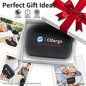 Ofargo 304-Stainless Steel Meat Injector Syringe with 4 Marinade Needles and Travel Case for BBQ Grill Smoker, 2-oz Large Capacity, Both Paper User Manual and E-Book Recipe