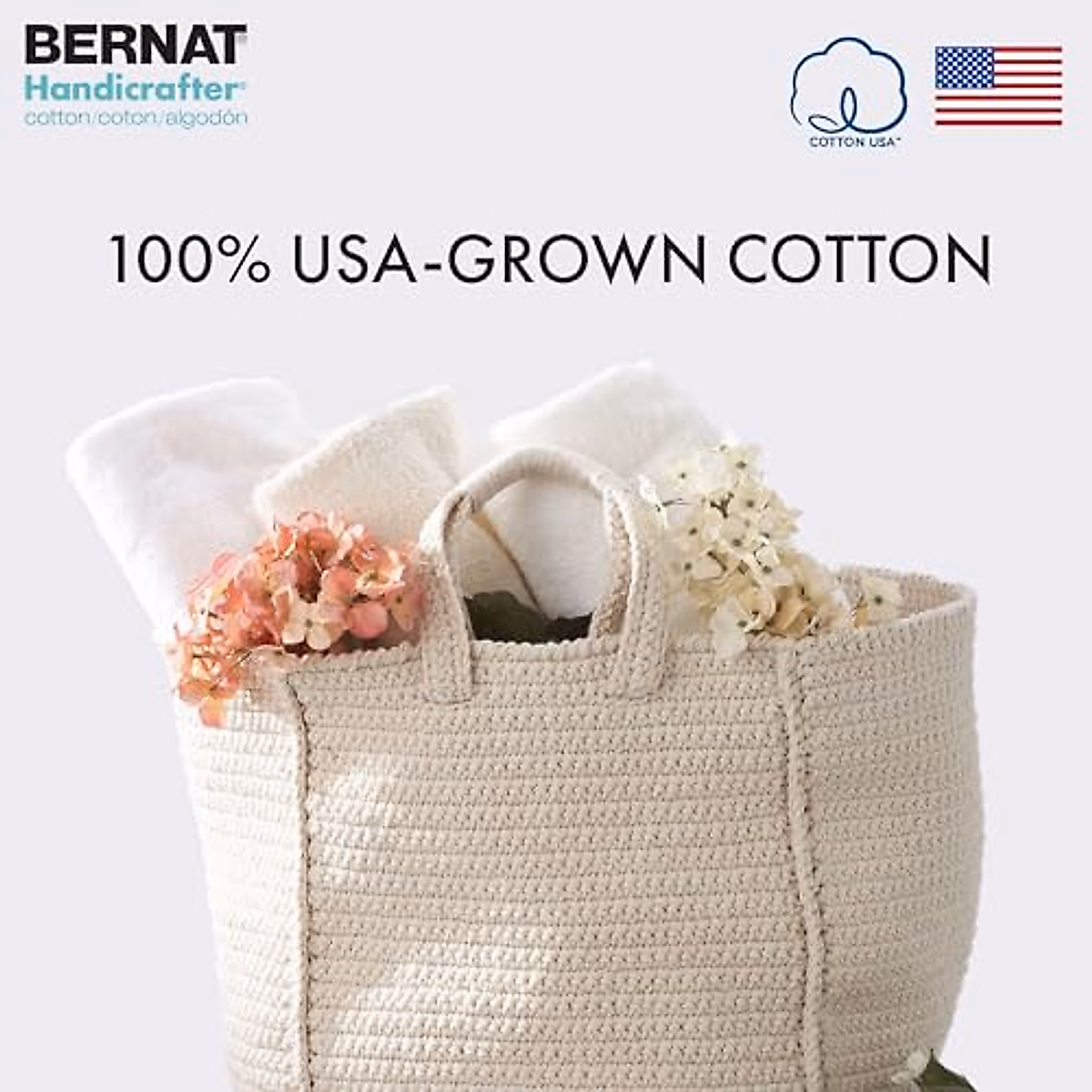 Bernat Handicrafter Cotton French Blue Yarn - 6 Pack of 50g/1.75oz - Cotton - 4 Medium (Worsted) - 80 Yards - Knitting/Crochet