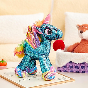 Athoinsu 13'' Blue Flip Sequin Unicorn Stuffed Animal Plush Toy with Reversible Glitter Sequins Sparkle Birthday Children's Day Christmas Valentine's Day Gifts for Kids Toddlers