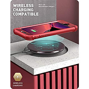 i-Blason Ares for iPhone SE Case 2022 (3rd Gen), [Built-in Screen Protector] Dual Layer Rugged Clear Bumper Case for iPhone SE 2022/ iPhone SE 2020/ iPhone 8/ iPhone 7 (Red)